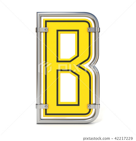 Framed traffic road sign FONT letter B 3D - Stock Illustration ...