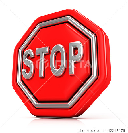 Stop sign. 3D - Stock Illustration [42217476] - PIXTA