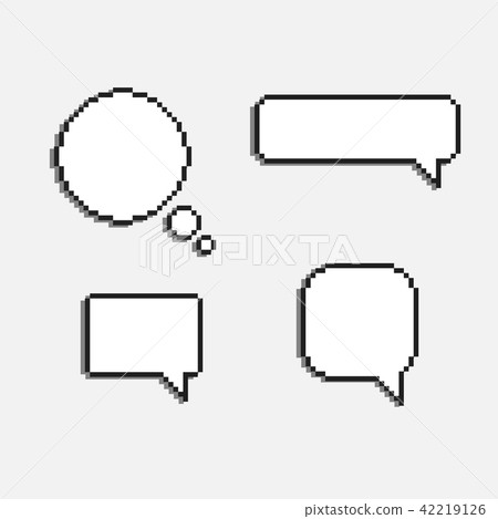 8 bit pixel speech bubbles - Stock Illustration [42219126] - PIXTA