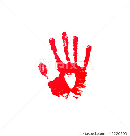 blood hand print vector - Stock Illustration [42220503] - PIXTA