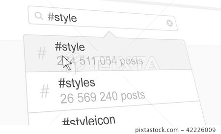 Style hashtag search through social media... - Stock Illustration ...