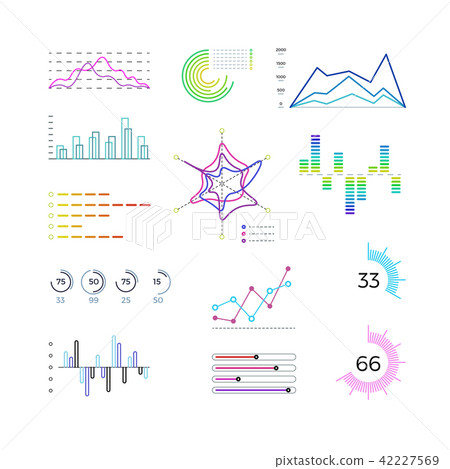 Thin line chart elements for infographic.... - Stock Illustration ...