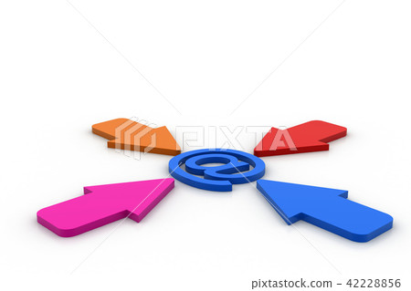E mail sign with arrow - Stock Illustration [42228856] - PIXTA