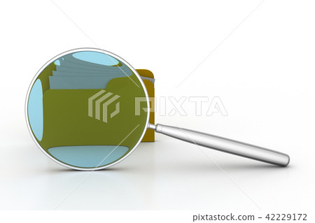 Magnifying glass with file folder - Stock Illustration [42229172] - PIXTA