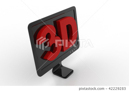 3d text showing the computer monitor - Stock Illustration [42229283 ...