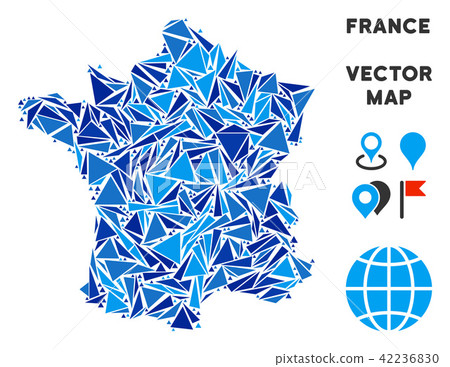 Blue Triangle France Map - Stock Illustration [42236830] - PIXTA