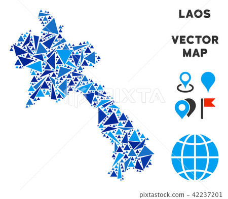 Blue Triangle Laos Map - Stock Illustration [42237201] - PIXTA