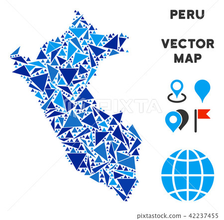 Blue Triangle Peru Map - Stock Illustration [42237455] - PIXTA