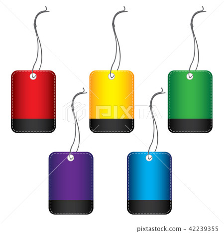 Set of colorful tag on white background. - Stock Illustration [42239355 ...
