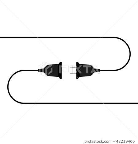 Plug Male Female Connection Icon on white. - Stock Illustration ...