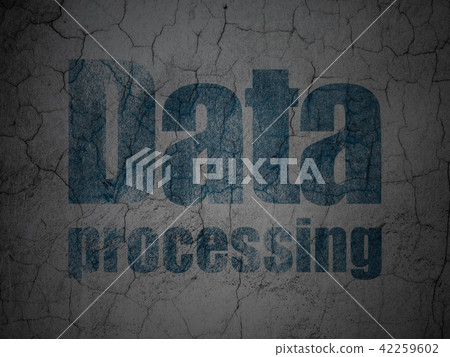 Data concept: Data Processing on grunge wall... - Stock Illustration ...