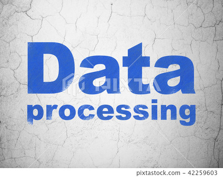 Data concept: Data Processing on wall background - Stock Illustration ...