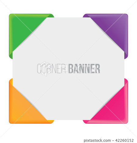 4 Color Corner Banner, Vector illustration - Stock Illustration ...