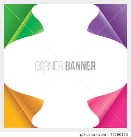 4 Color Corner Banner, Vector illustration - Stock Illustration ...