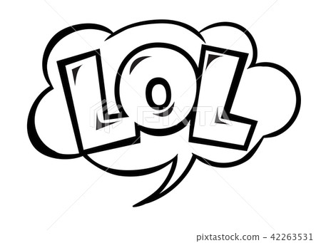 Monochrome vector LOL speech bubble. - Stock Illustration [42263531 ...