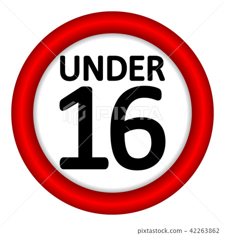 16 age restriction sign. - Stock Illustration [42263862] - PIXTA