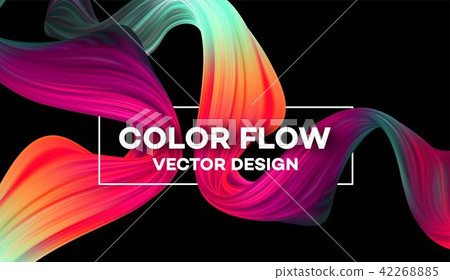 Modern colorful flow poster. Wave Liquid shape...-插圖素材 [42268885] - PIXTA圖庫