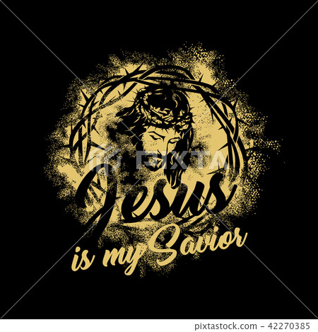 Bible lettering. Christian art. Jesus is my Savior - Stock Illustration ...
