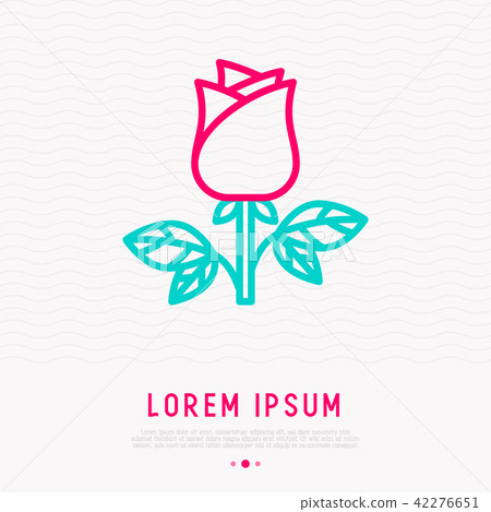 Rose thin line icon. Modern vector illustration - Stock Illustration ...