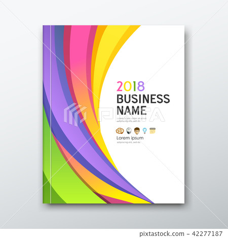 Cover Business book annual report colorful curve - Stock Illustration ...