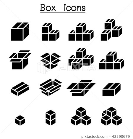 Box icon set - Stock Illustration [42290679] - PIXTA