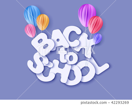 Back to school banner with air balloons - Stock Illustration [42293269 ...