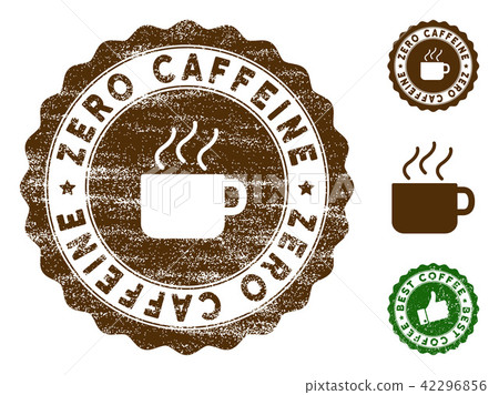 Zero Caffeine Stamp Seal with Grungy Surface - Stock Illustration ...