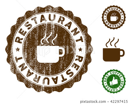 Restaurant Stamp Seal with Distress Surface - Stock Illustration ...