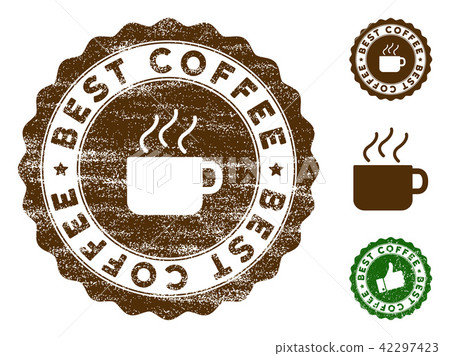 Best Coffee Stamp Seal with Grungy Surface - Stock Illustration ...