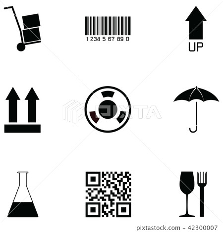 packaging symbols icon set - Stock Illustration [42300007] - PIXTA