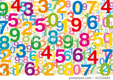 Colored numbers on white background - Stock Illustration [42310882] - PIXTA