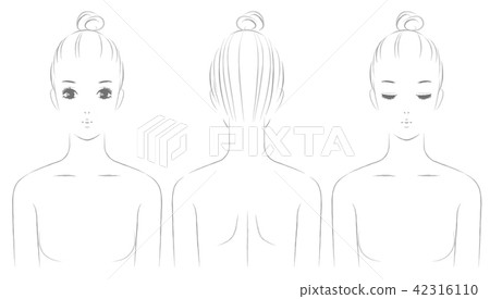 Female upper body back and front - Stock Illustration [42316110] - PIXTA
