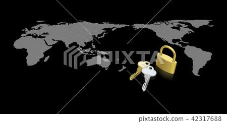 World map and key - Stock Illustration [42317688] - PIXTA