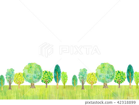 Watercolor illustration tree grove - Stock Illustration [42318899] - PIXTA