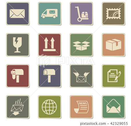 post service icon set - Stock Illustration [42329055] - PIXTA