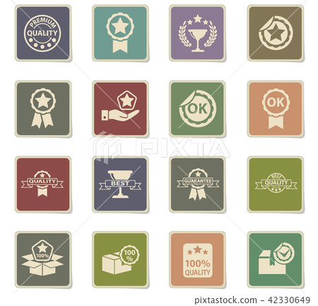 quality icon set - Stock Illustration [42330649] - PIXTA