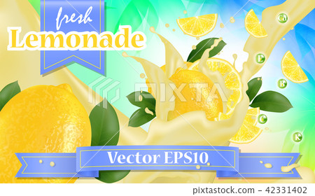 Vector ads 3d promotion banner, Realistic lemon - Stock Illustration ...