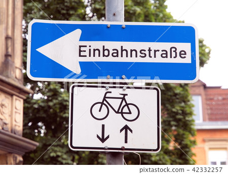 One way traffic sign of Germany - Stock Photo [42332257] - PIXTA
