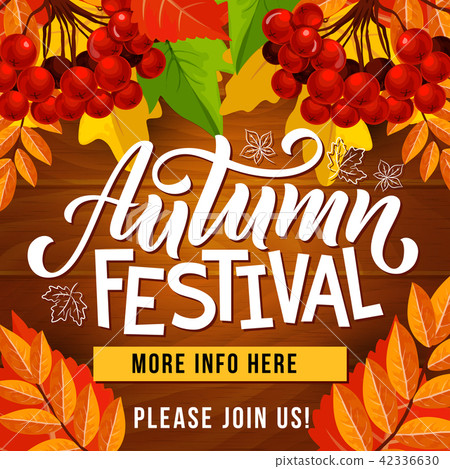 Autumn festival invite poster, harvest holiday - Stock Illustration ...