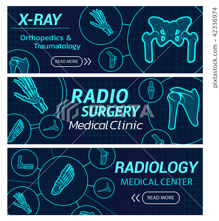 Radiology medical center vector X-ray banners - Stock Illustration ...