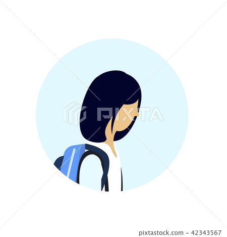 asian school girl profile avatar icon isolated... - Stock Illustration ...