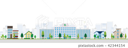 Hospital building building city background - Stock Illustration ...