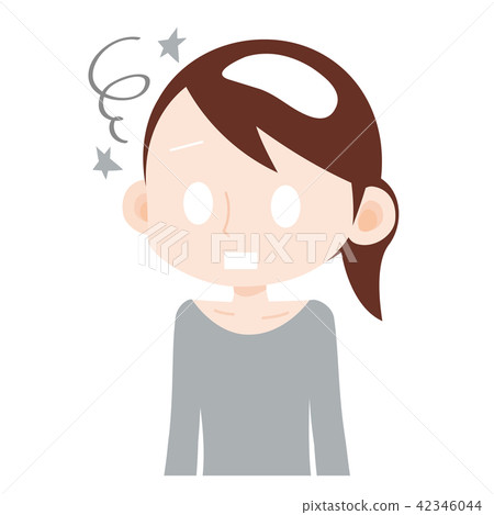 Woman whose head gets pure white Pokhan - Stock Illustration [42346044 ...