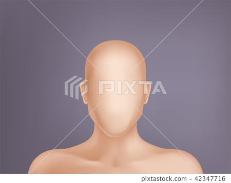 Vector 3d realistic human model, head without face - Stock Illustration ...