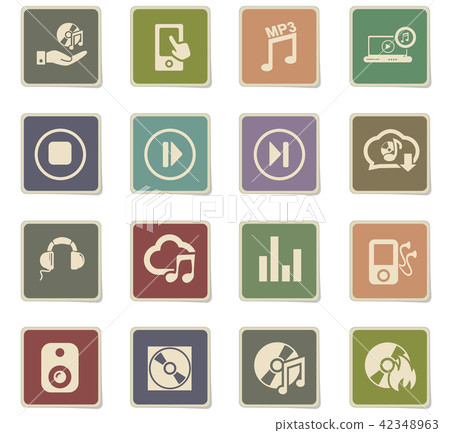 digital music icon set - Stock Illustration [42348963] - PIXTA