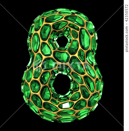 Number 8 eight made of green diamond isolated... - Stock Illustration ...