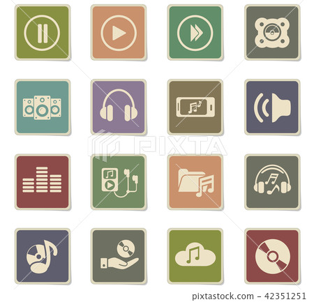 digital music icon set - Stock Illustration [42351251] - PIXTA