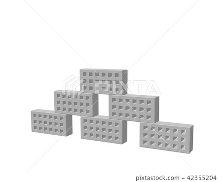 Pyramid of bricks. Isolated on white background. - Stock Illustration ...