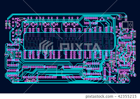 Circuit board. Technology template. - Stock Illustration [42355215] - PIXTA