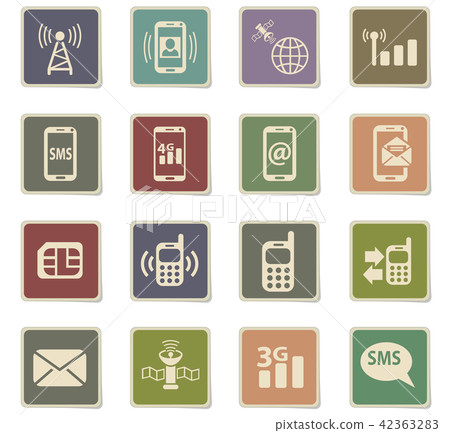mobile connection icon set - Stock Illustration [42363283] - PIXTA
